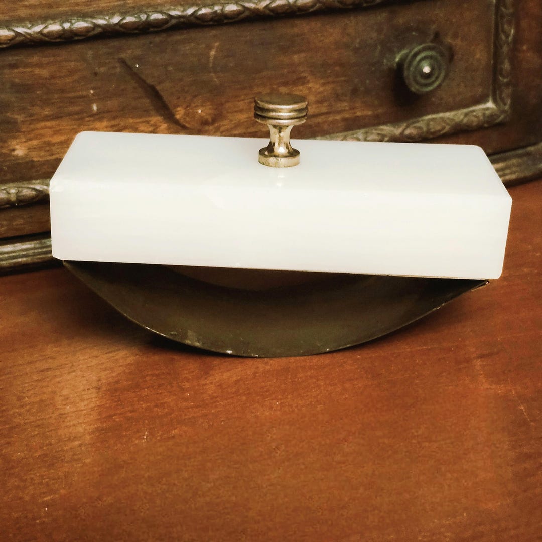 Vintage Onyx Rocker Ink Blotter • Gold-tone Metal Desk Accessory ...