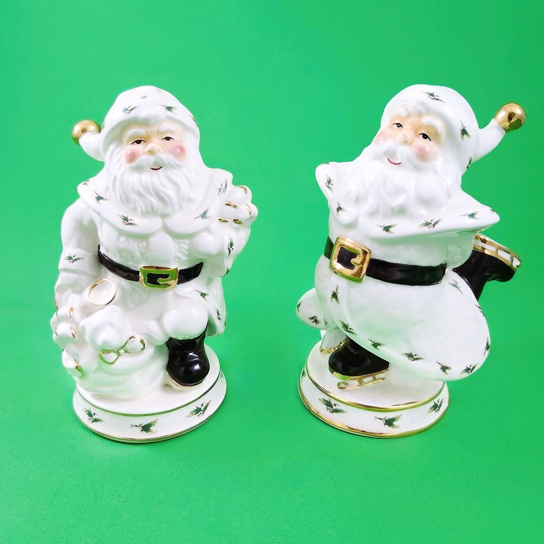 Holly Holiday Santa Salt & Pepper Shakers Figurines Vintage 1999 - Etsy