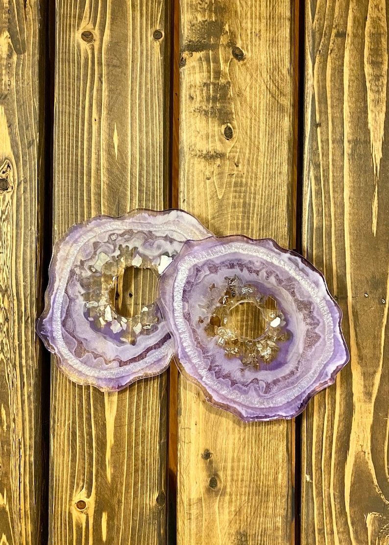 Geode Coasters, Coasters, Geode, Custom Coasters, Epoxy Coasters, Color ...