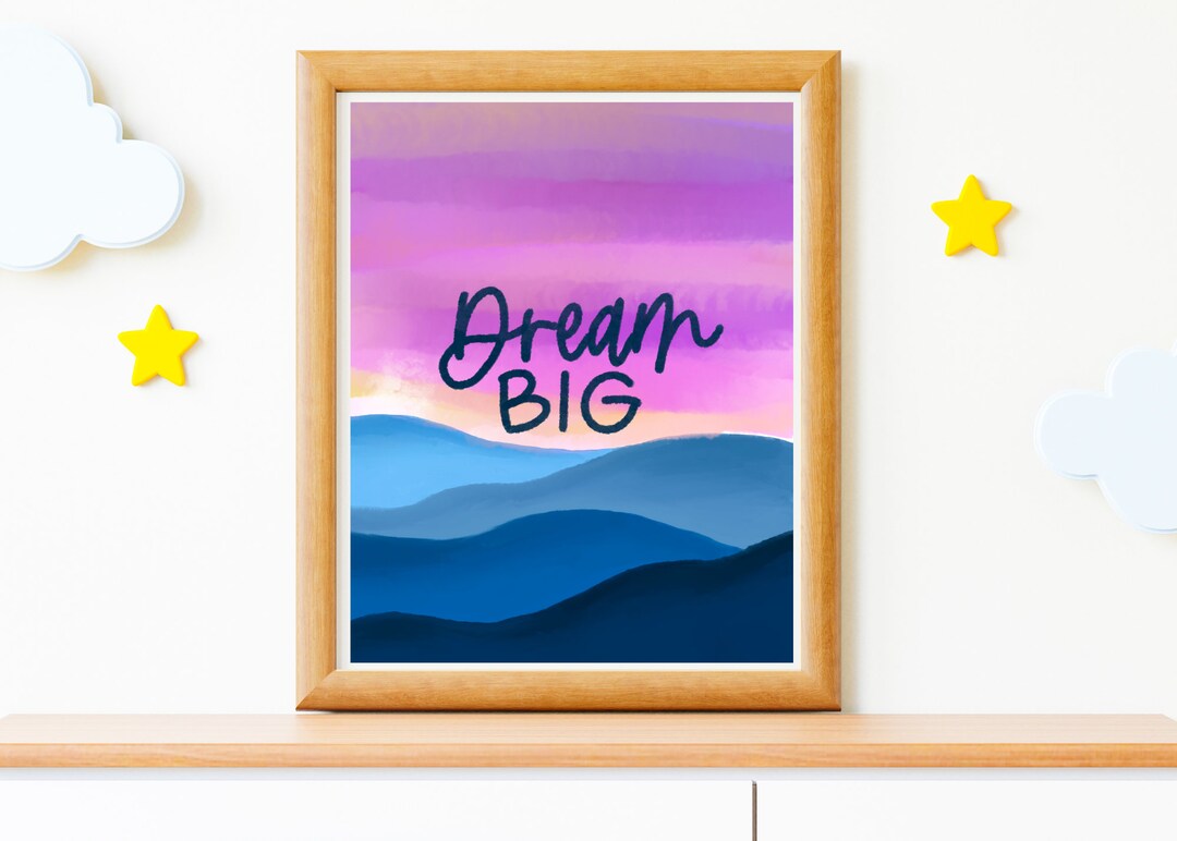 Dream Big 8x10 Digital Print // Dream Big Sunset Print, Inspirational ...