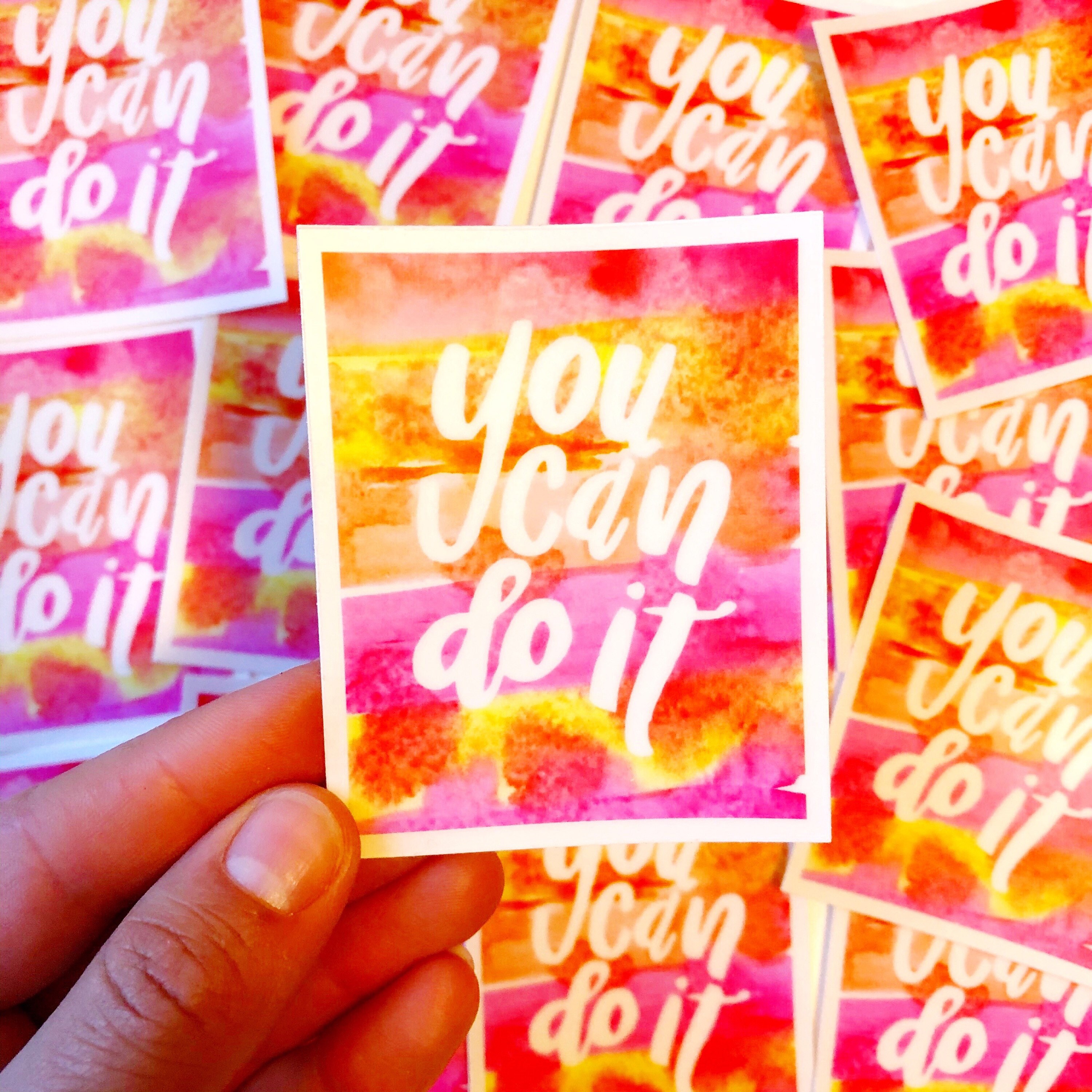 You Can Do It Sticker, Vinyl Watercolor Sticker, Motivation Sticker ...