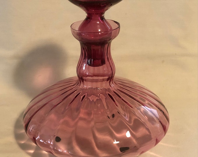 Vintage Cranberry Pilgrim Glass Retro Design Decanter - Etsy