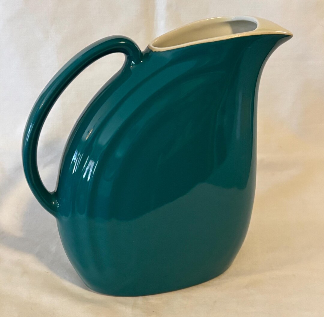 Vintage Hall Pottery Teal Green Refrigerator Pitcher - Etsy