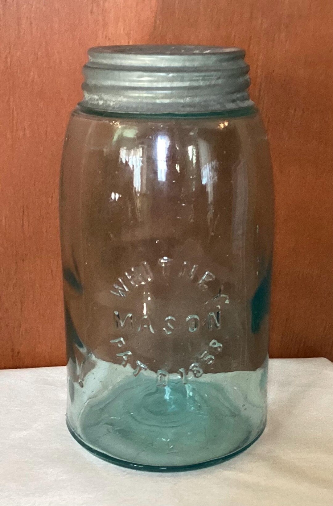 Vintage Whitney Glass Mason Jar - Etsy