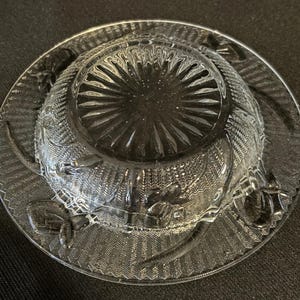 Vintage Jeanette Glass Iris and Herringbone Pattern Round Lidded Butter ...