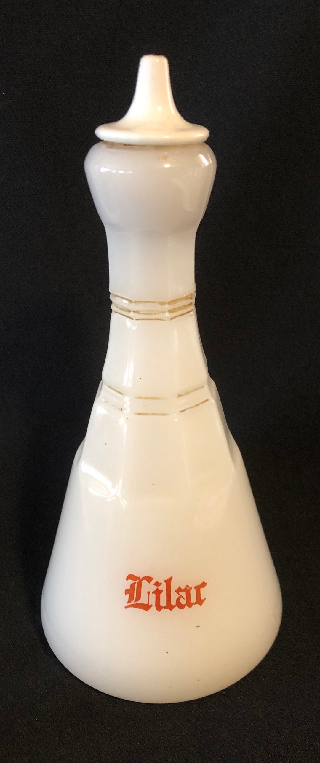 Antique Clam Broth Glass 19th Century Barbershop Lilac Water Bottle W ...