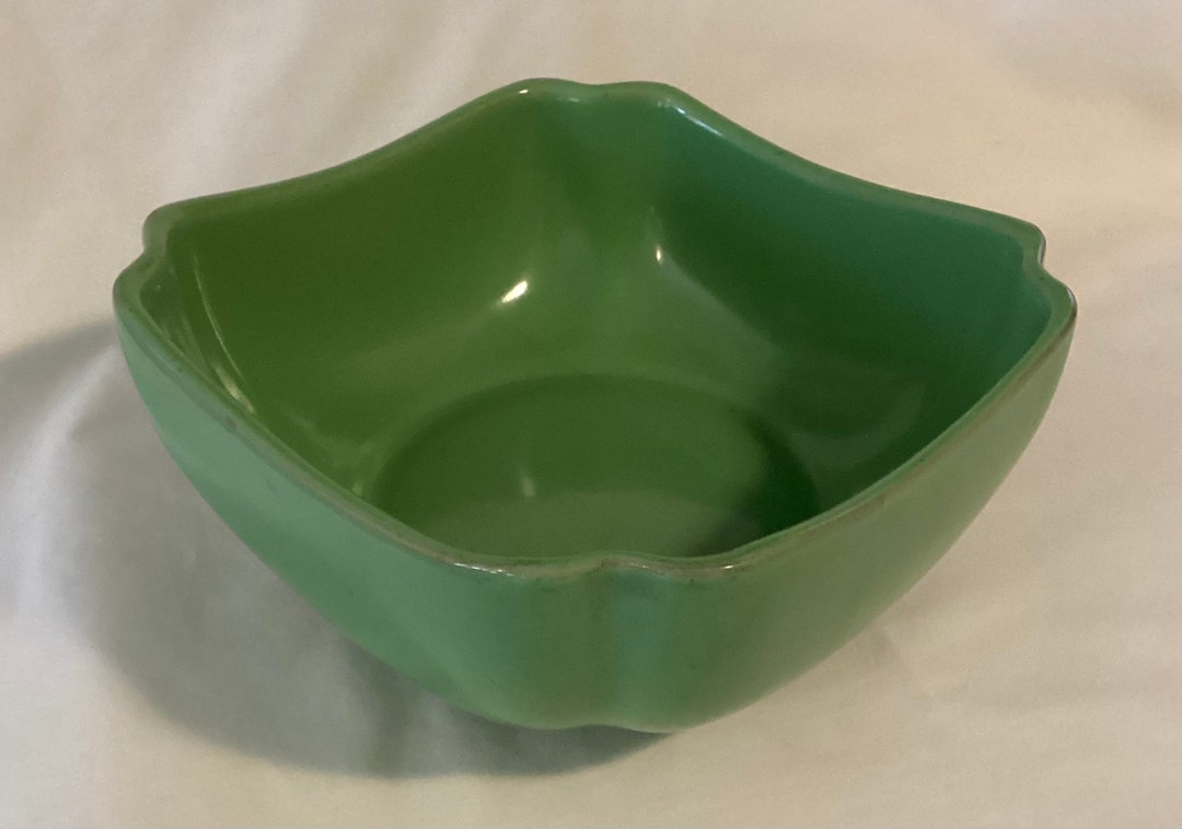 Vintage Hall Pottery Green Ceramic Serving Bowl # 1222 - Etsy
