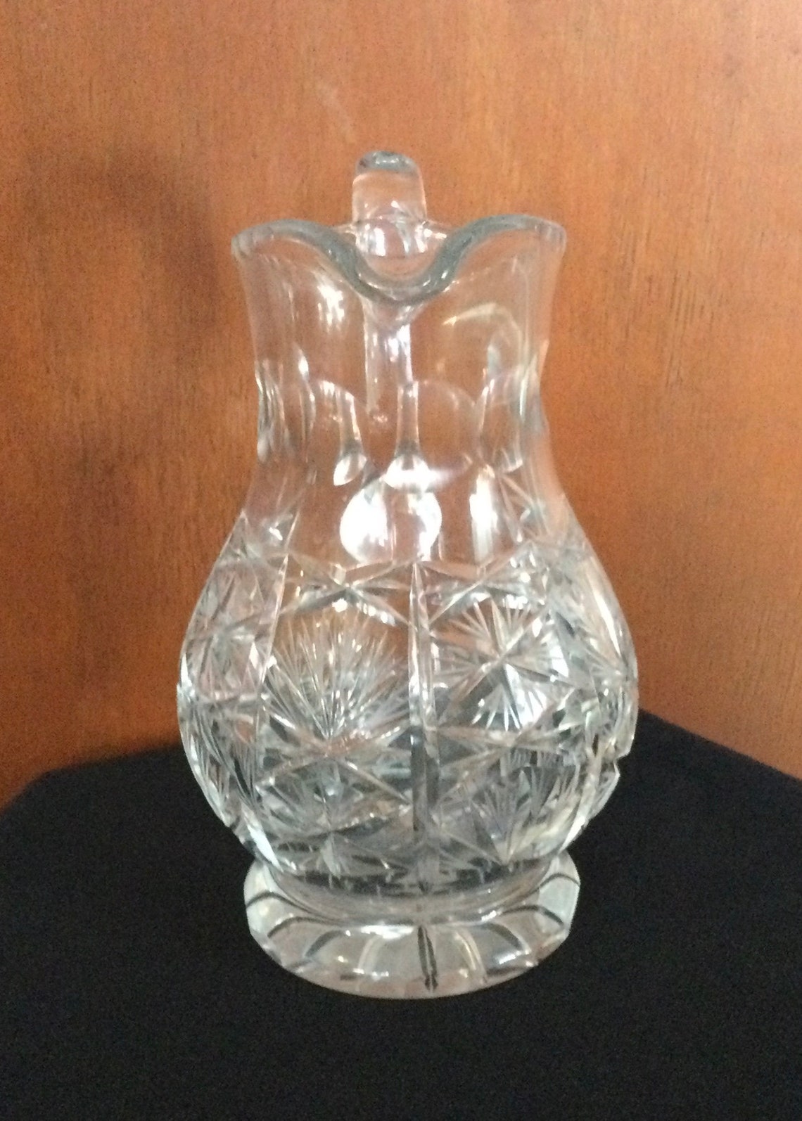Vintage Cut Crystal Glass Starburst Pattern 7 1/4 Pitcher - Etsy