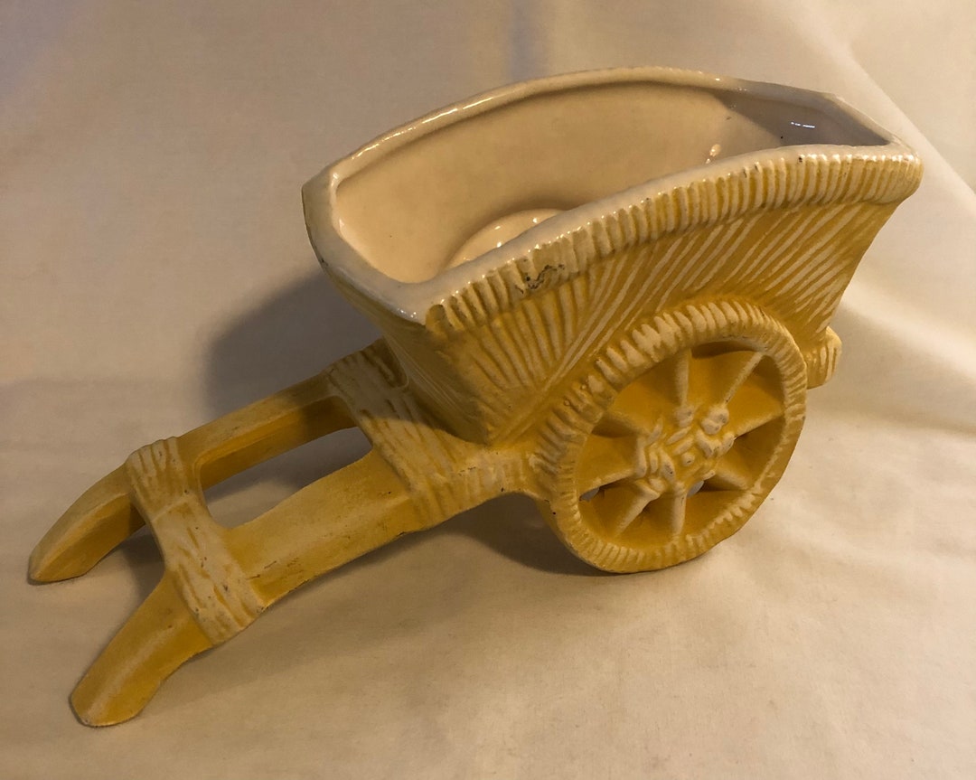 Vintage Mc Coy Pottery Figural Donkey Cart Planter as Is - Etsy