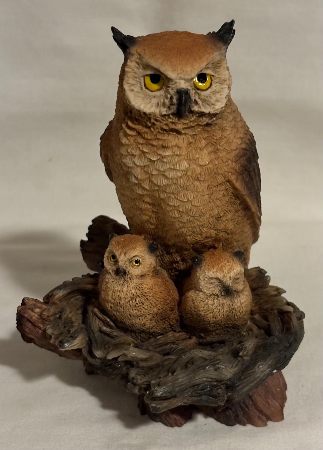 1988 Castagna Owl W/ Owlets in Nest Figurine Made in Italy - Etsy