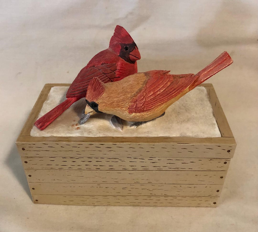 Vintage Hallmark Marjolein Bastin Mr & Mrs Cardinal Eating Sunflower ...
