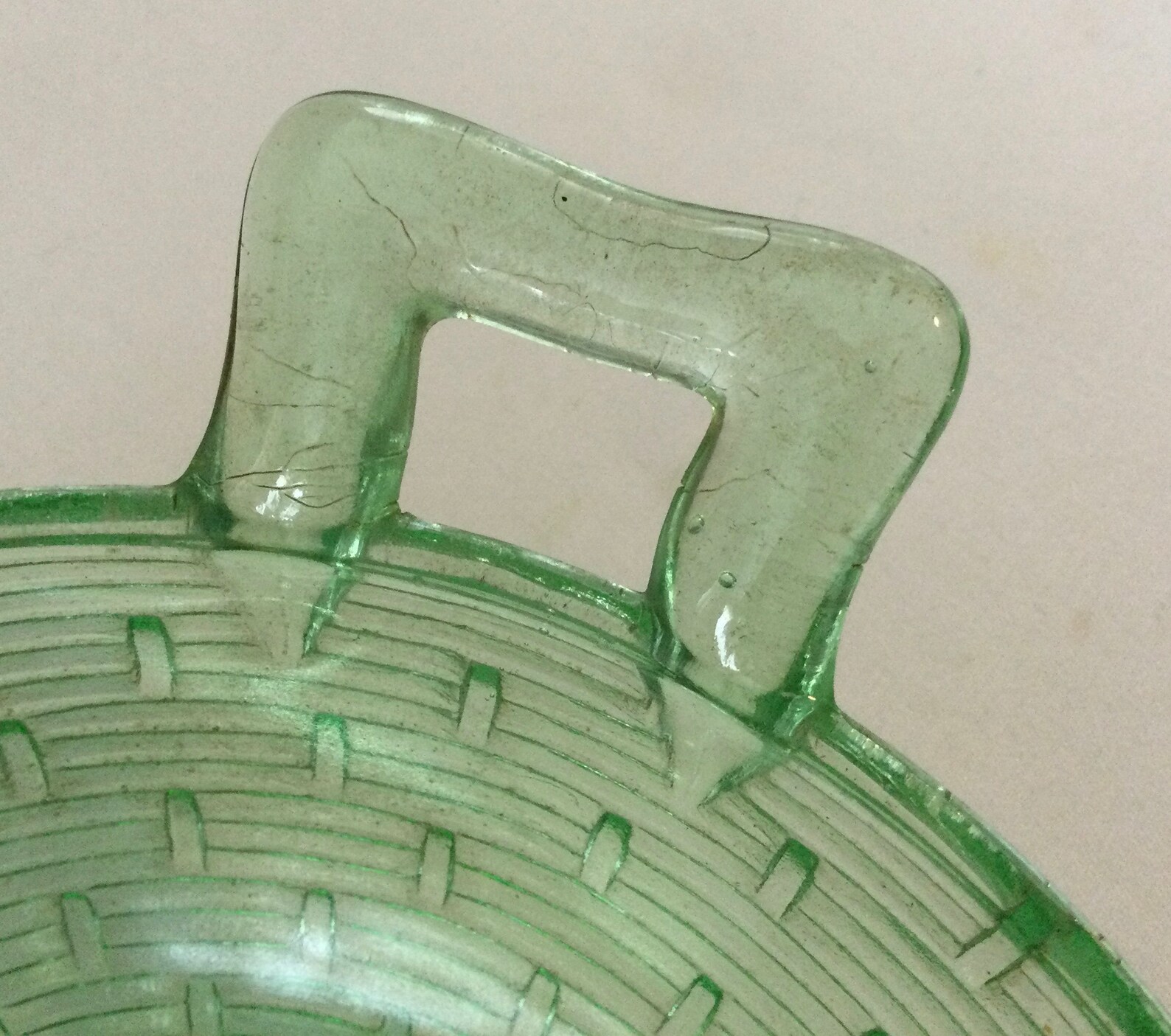 Vintage Green Depression Glass Basket Weave Pattern Two - Etsy