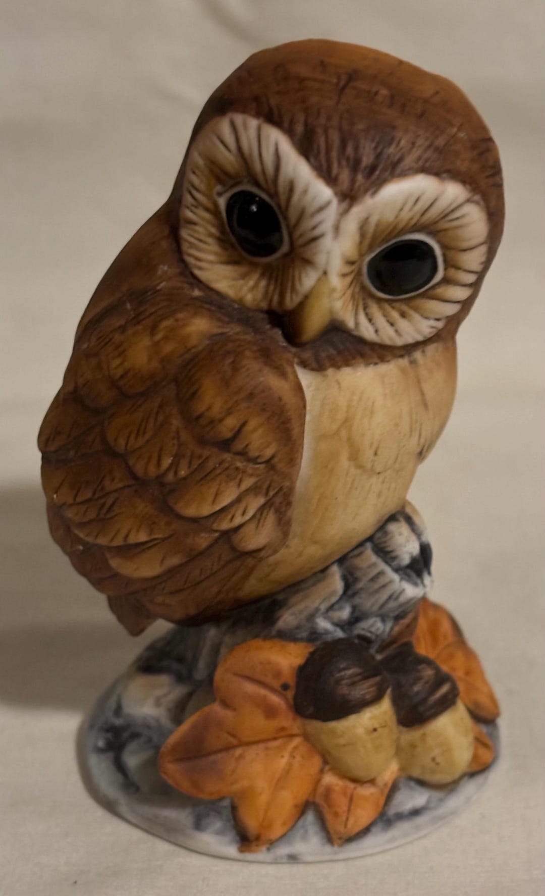 Vintage Baby Owl W/ Acorns Owl by Andrea Figurine - Etsy