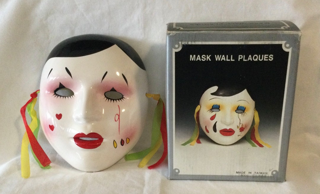 Vintage Simson Giftware Porcelain Lady Mask Wall Plaque - Etsy