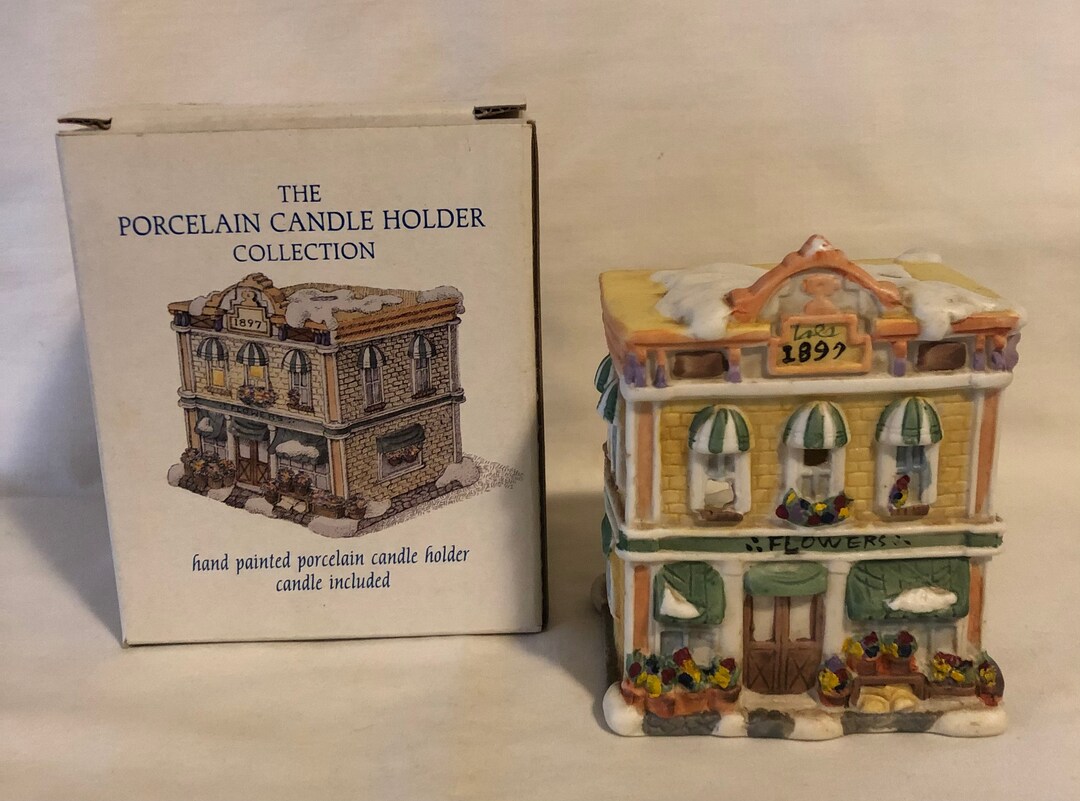 1993 Macy’s Flower Shop Village Building Votive Holder - Etsy
