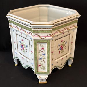 Vintage Haviland Limoges France Floral Vieux Paris Cachepot Flowerpot ...