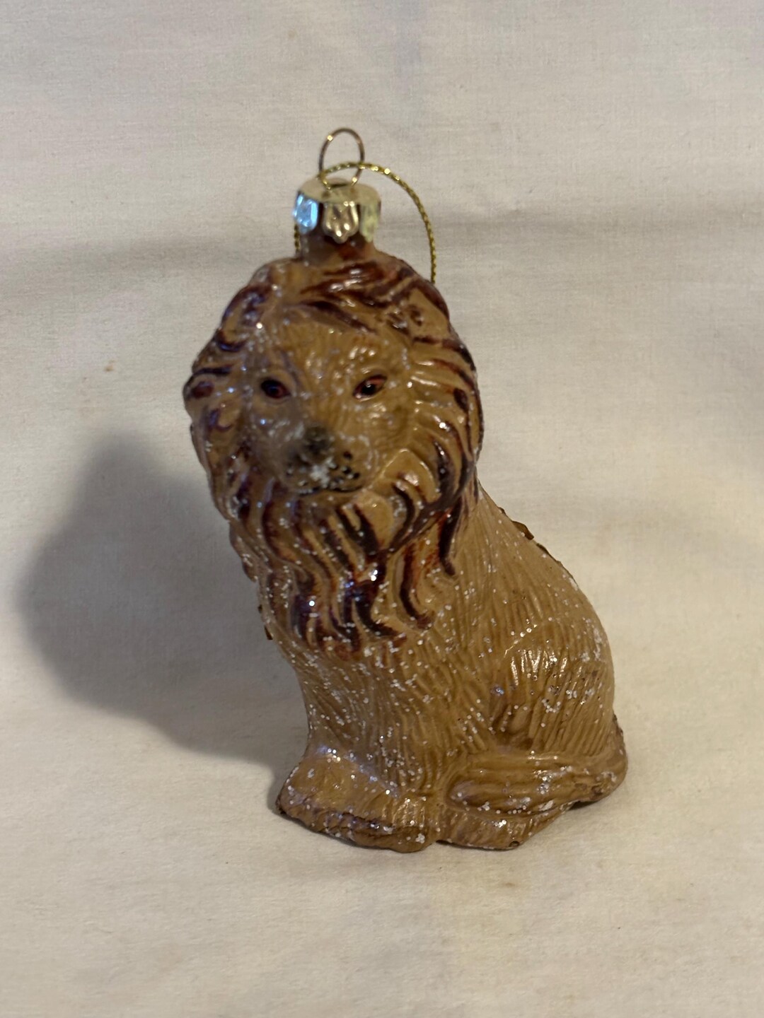 Vintage Plastic Lion Christmas Ornament W/sigar Coated Glitter - Etsy