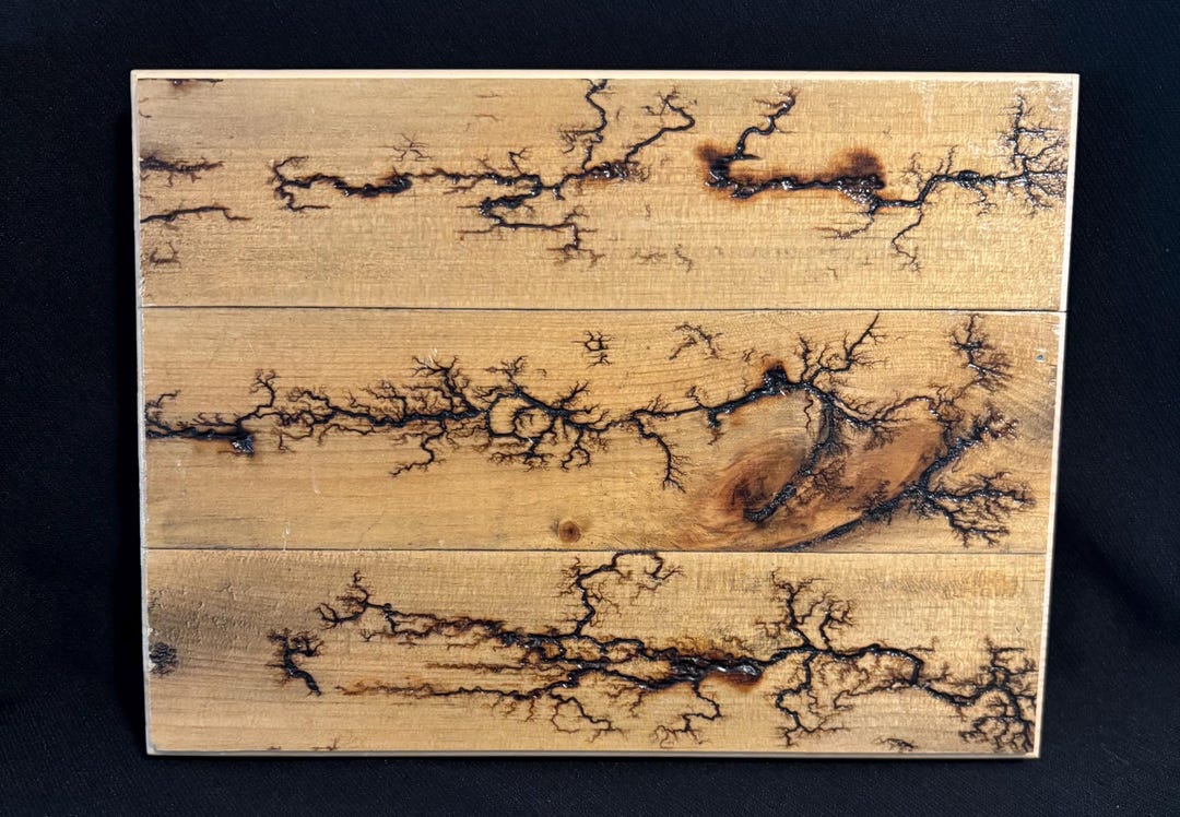 Artisan Lichtenburg Fractal Wood Wall Plaque - Etsy