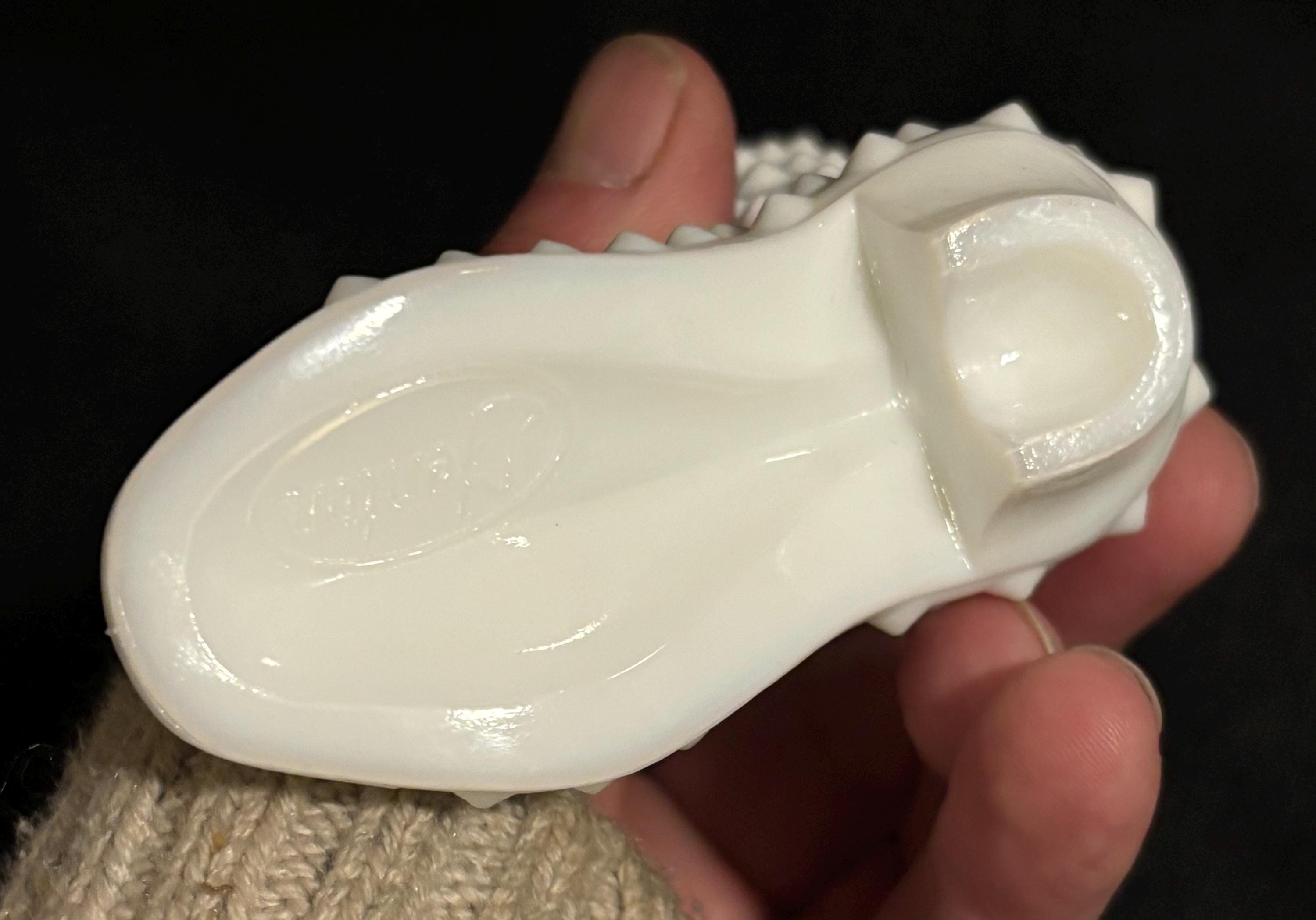 Vintage Fenton Milk Glass Hobnail Boot - Etsy