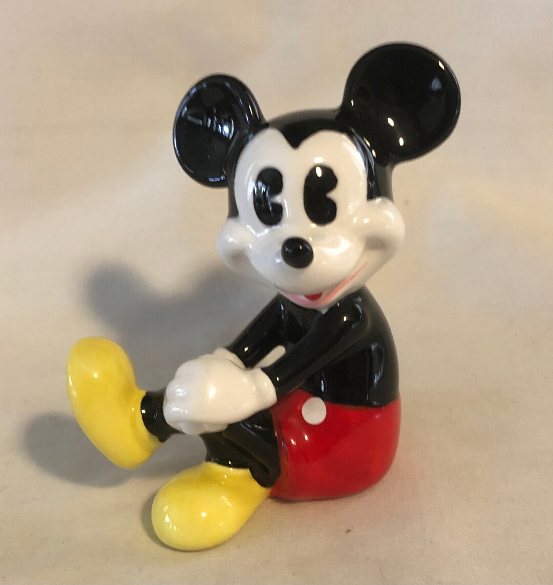 Vintage Ceramic Sitting Mickey Mouse Figurine - Etsy