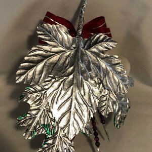 Antique Christmas Bells With Aluminum Leaf & Glass Bead Spike ...