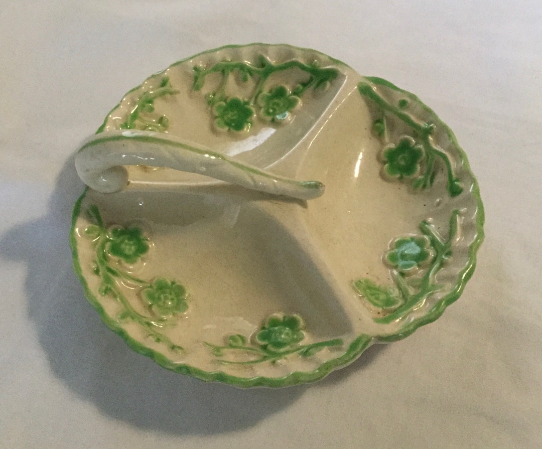 Antique Relief Floral Handled Divided Nappy Made in Japan - Etsy