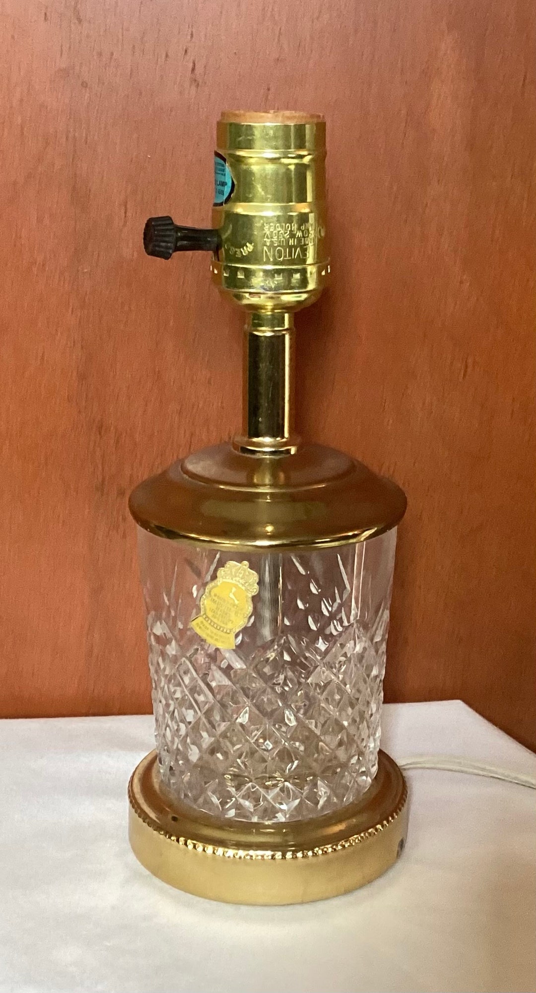 Vintage Imperlux Cut Crystal Diamond Pattern Lamp - Etsy
