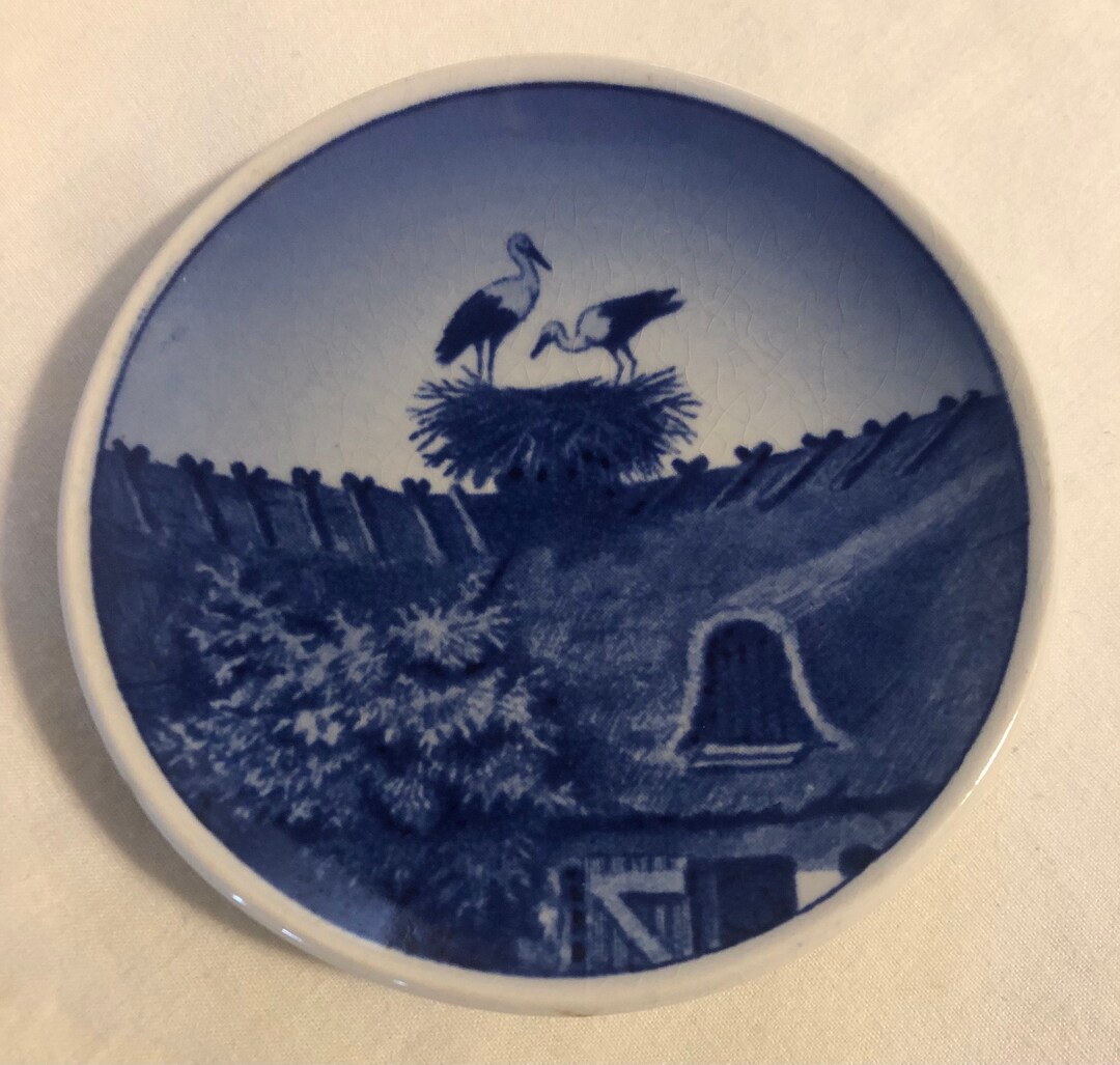 Vintage Royal Copenhagen Miniature Blue and White Storkerede Storks by ...
