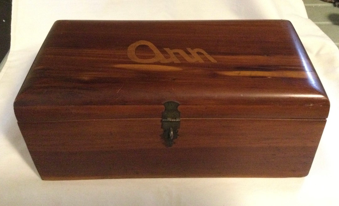 Antique Artisan Wooden Hope Chest Treasure Box Is/ Inlaid Name Ann - Etsy