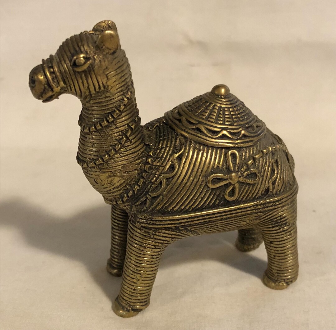 Vintage Brass Camel Figurine - Etsy
