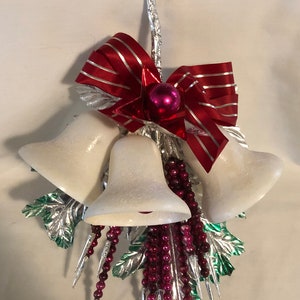 Antique Christmas Bells With Aluminum Leaf & Glass Bead Spike ...