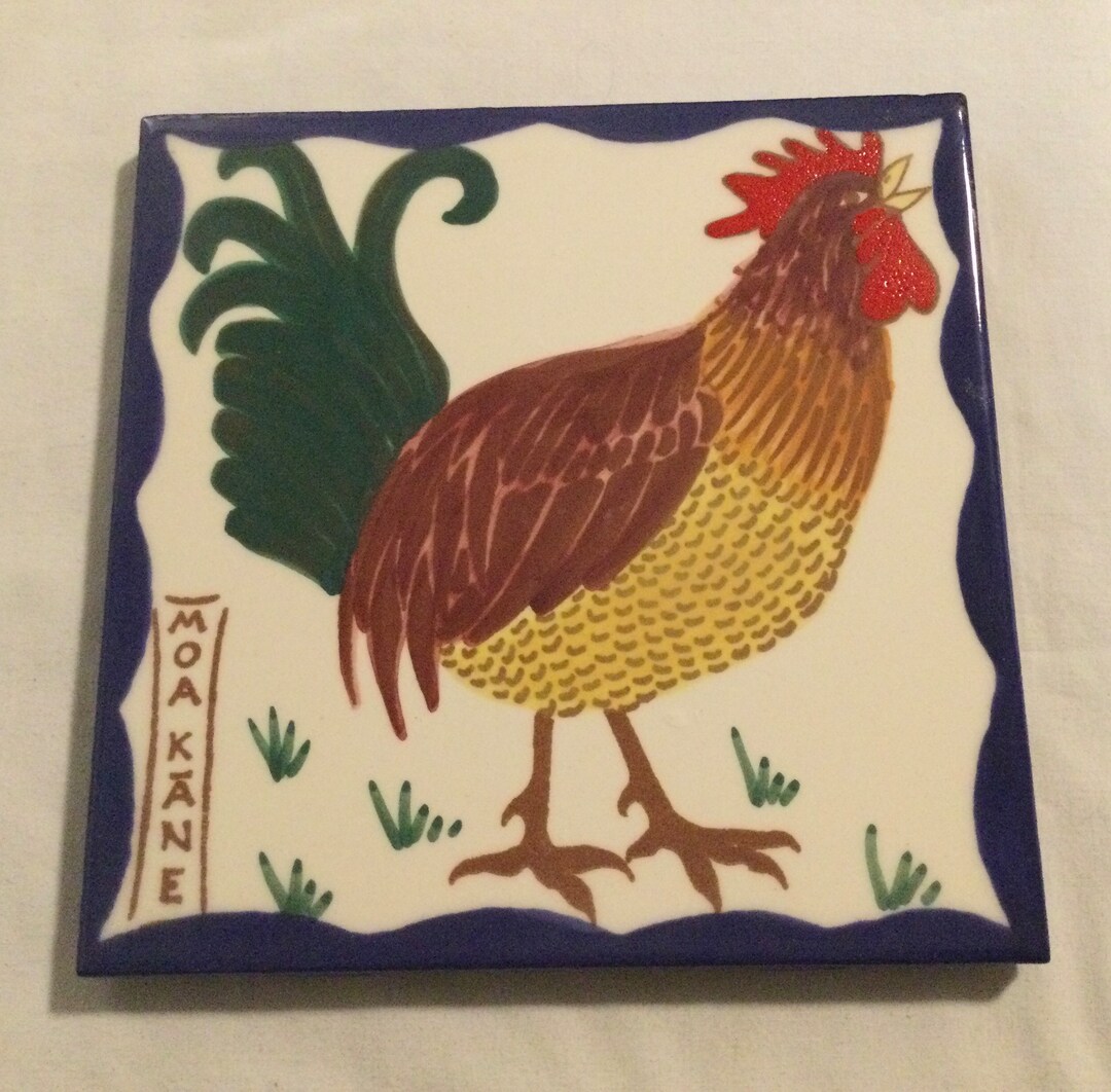 Moa Kane Hand Painted Hawaiian Rooster Tile - Etsy