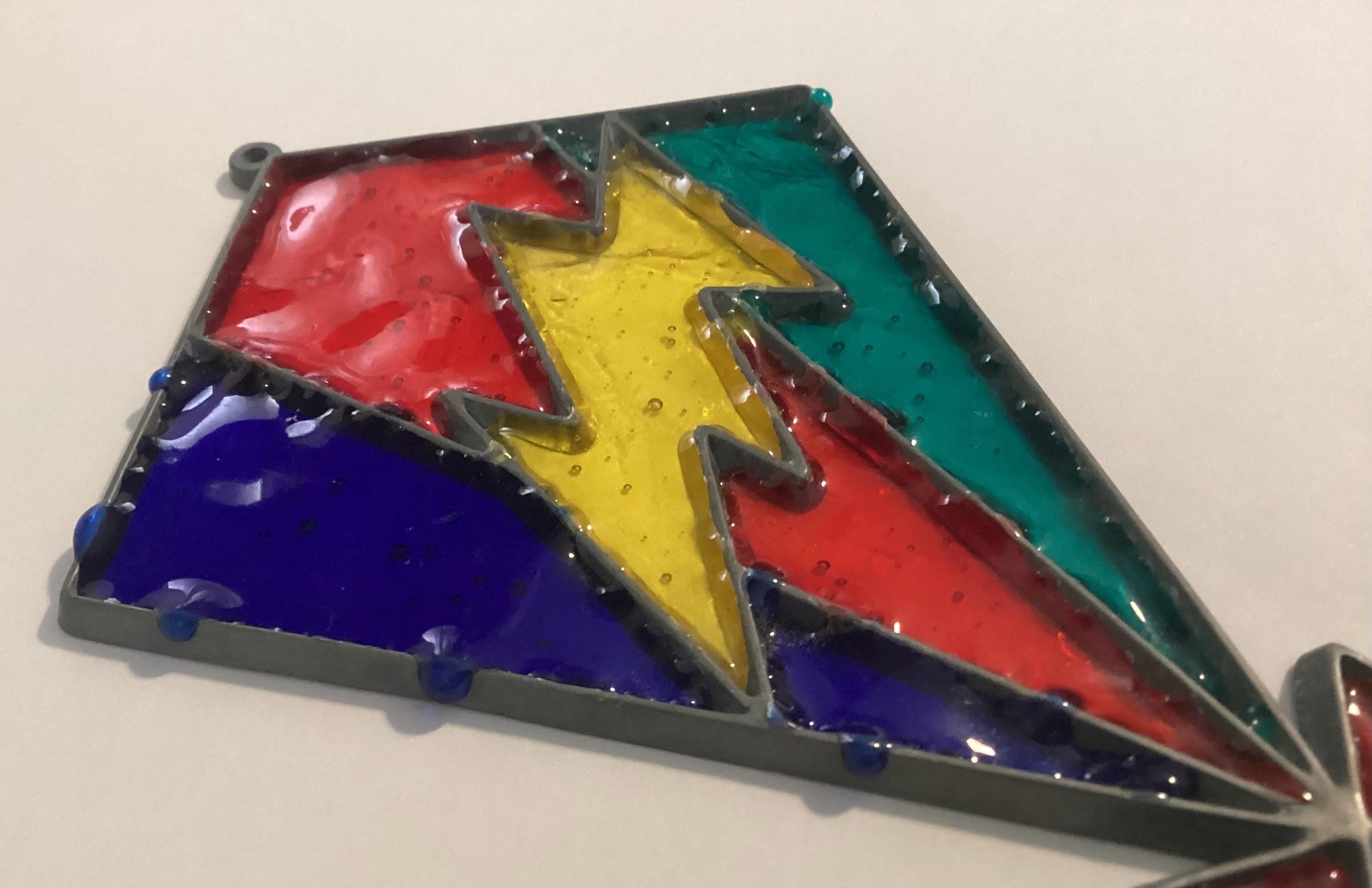 Vintage Stined Glass Kite Suncatcher Window Ornament - Etsy