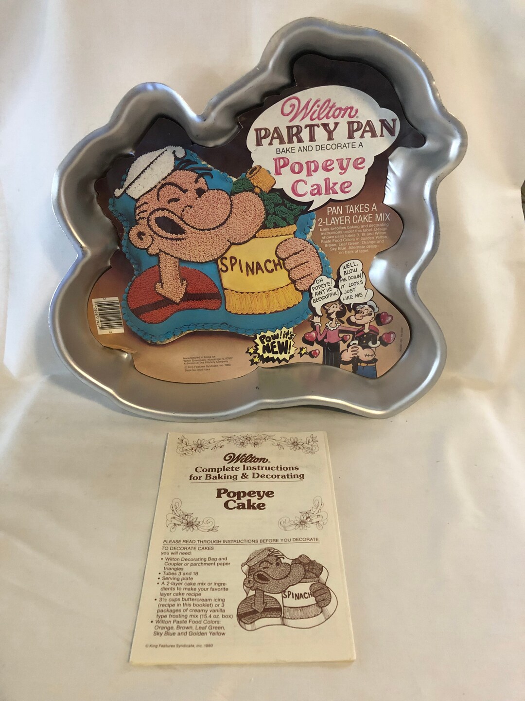 1980 Wilton Popeye Cake Pan W/ Recipe Booklet - Etsy
