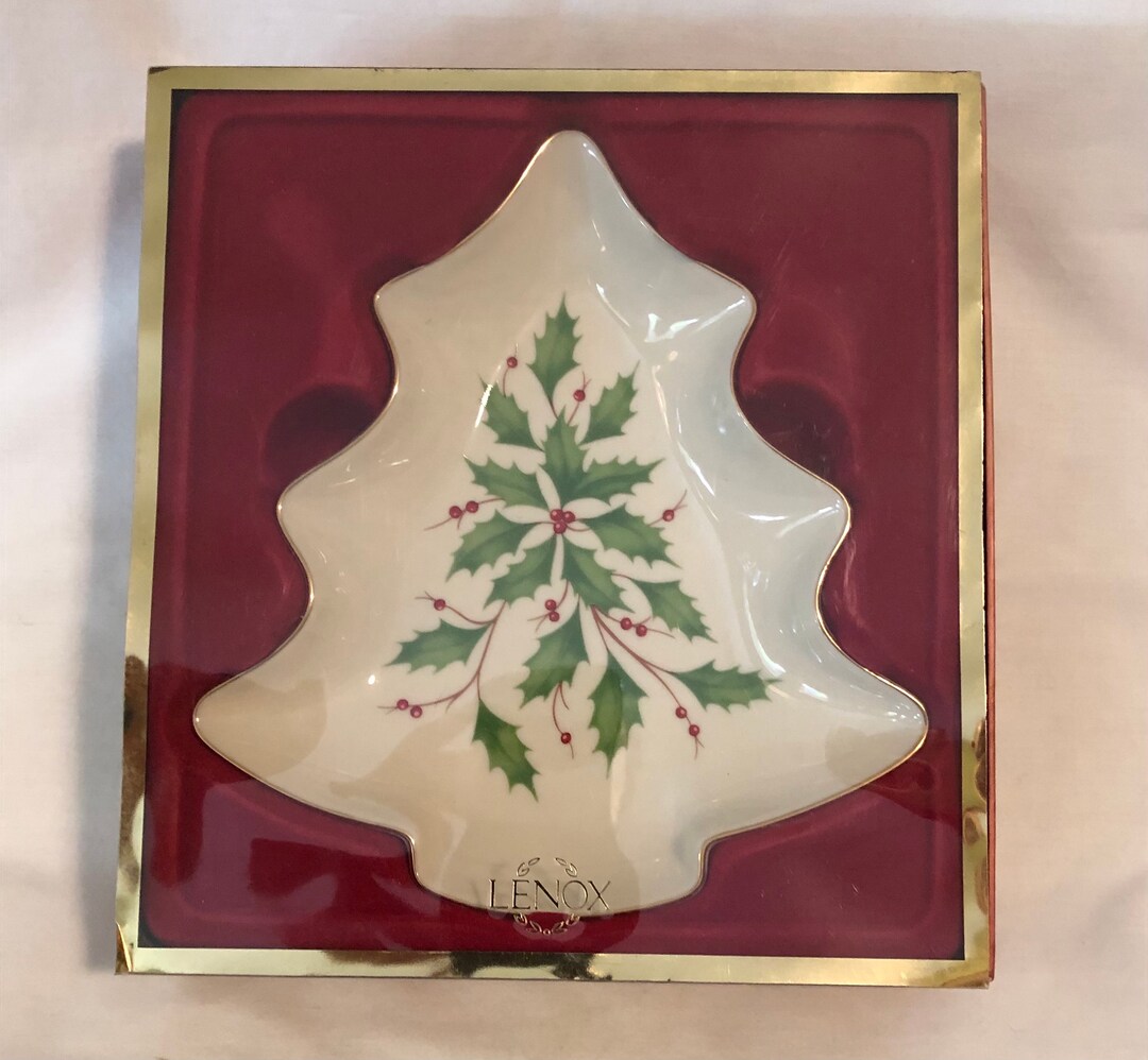 Vintage Lenox Dimension Collection Holiday Pattern Tree Shaped Candy ...