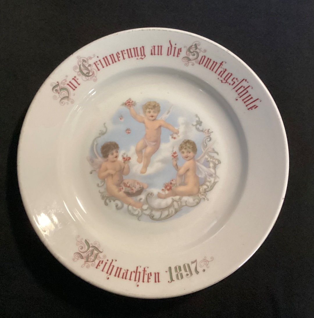 Vintage “ in Memory of Sunday School “ ( in German ) Christmas 1897 ...