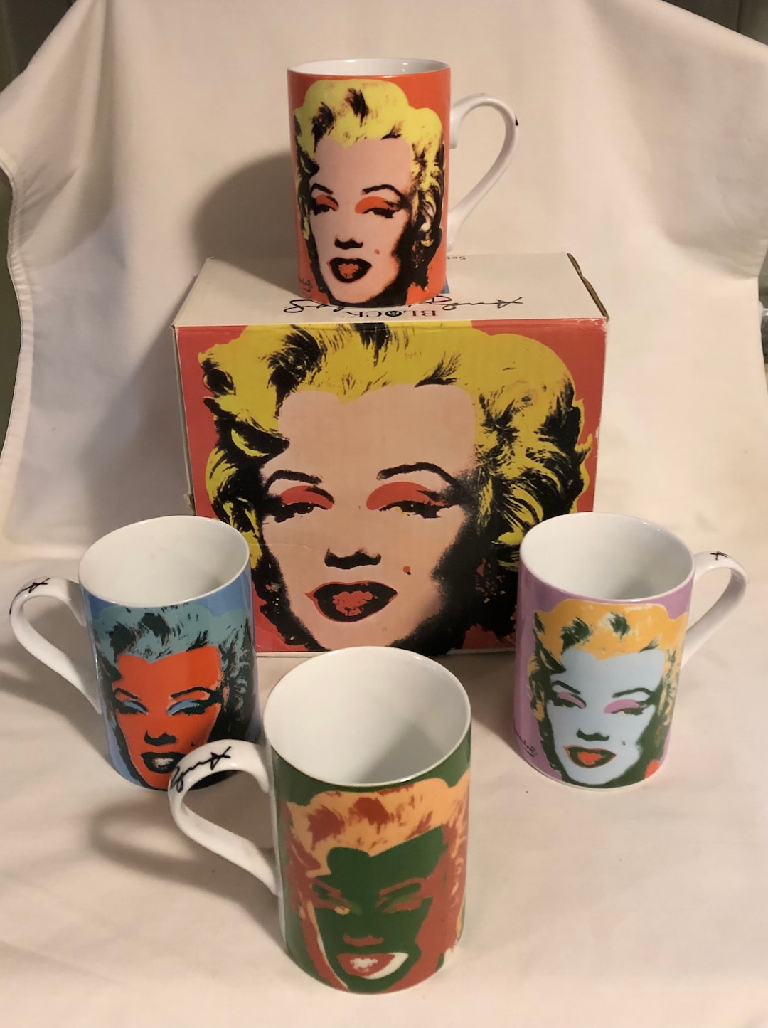 4 Block Andy Warhol Marilyn Monroe Mugs W/ Original Box - Etsy