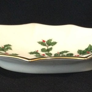 Vintage Lenox Holiday Pattern Holly Leaf Dish - Etsy