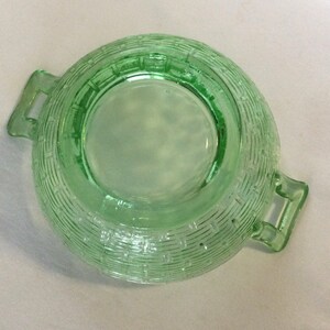 Vintage Green Depression Glass Basket Weave Pattern Two Handled Bowl - Etsy