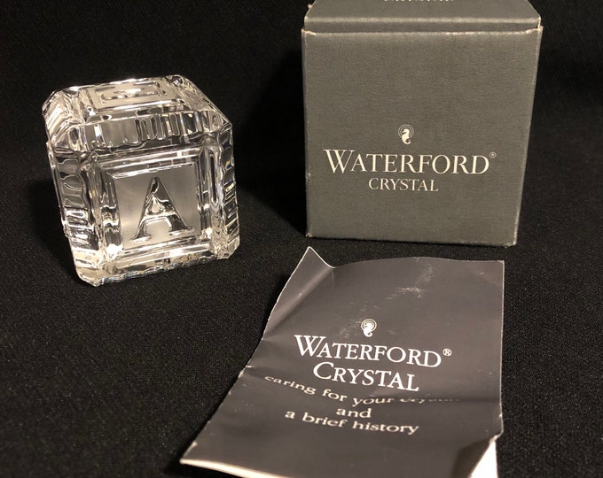 Vintage Waterford Crystal Baby Block Alphabet ABC Crystal Cube W ...
