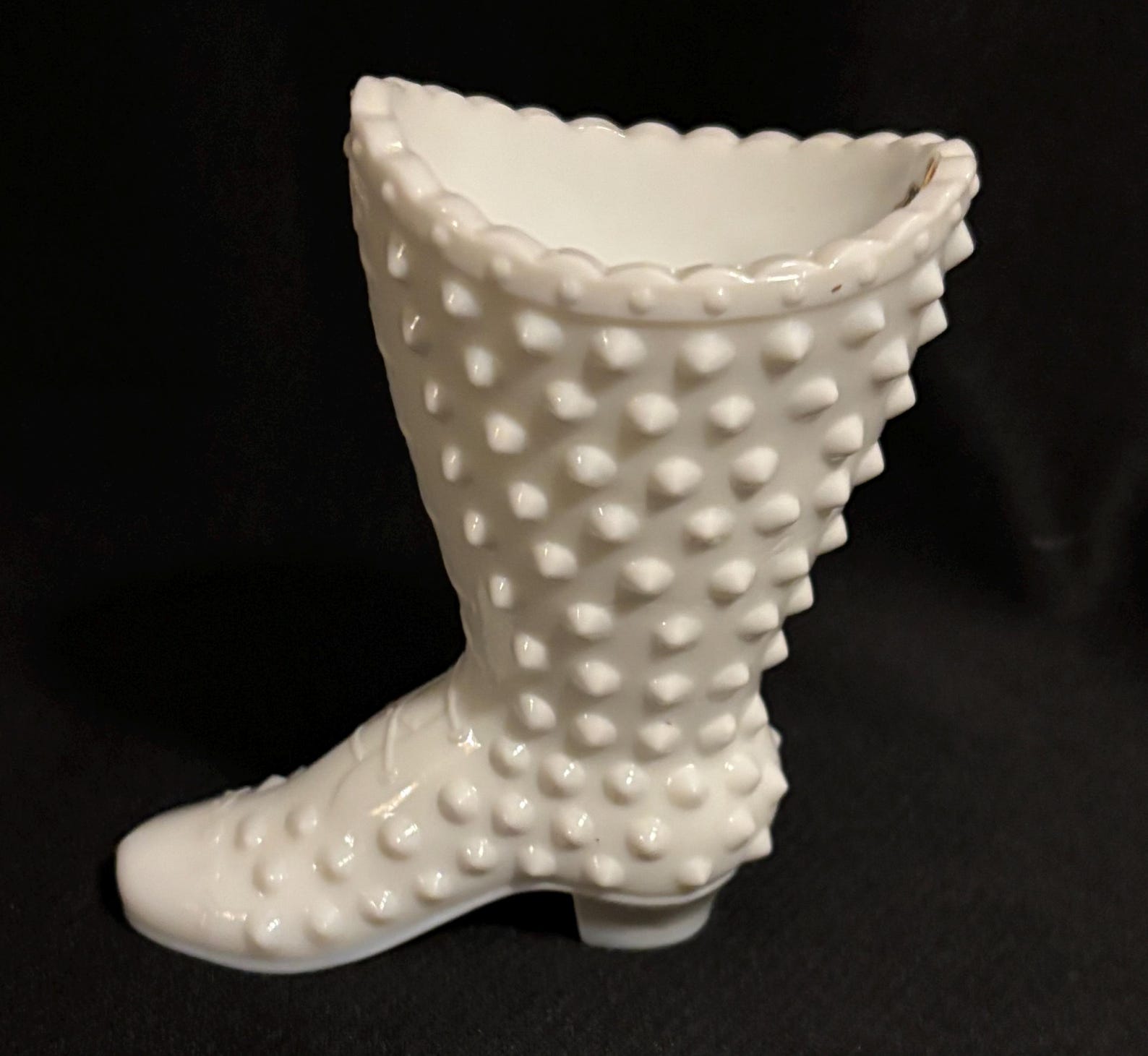 Vintage Fenton Milk Glass Hobnail Boot - Etsy
