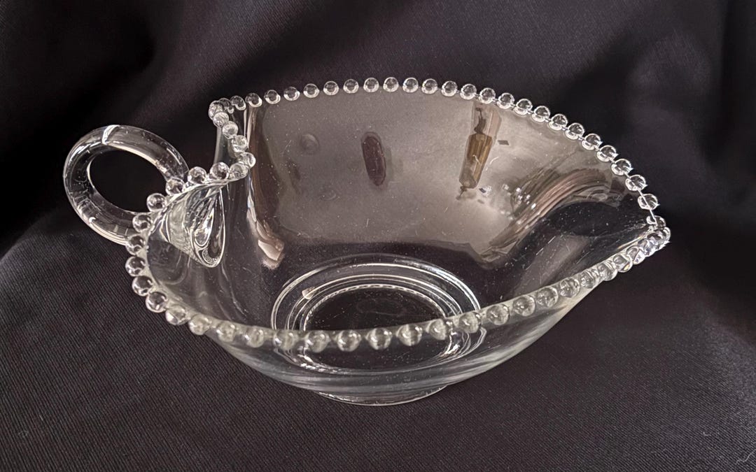 Vintage Large Imperial Glass Candlewick Pattern Heart Shaped Handled ...