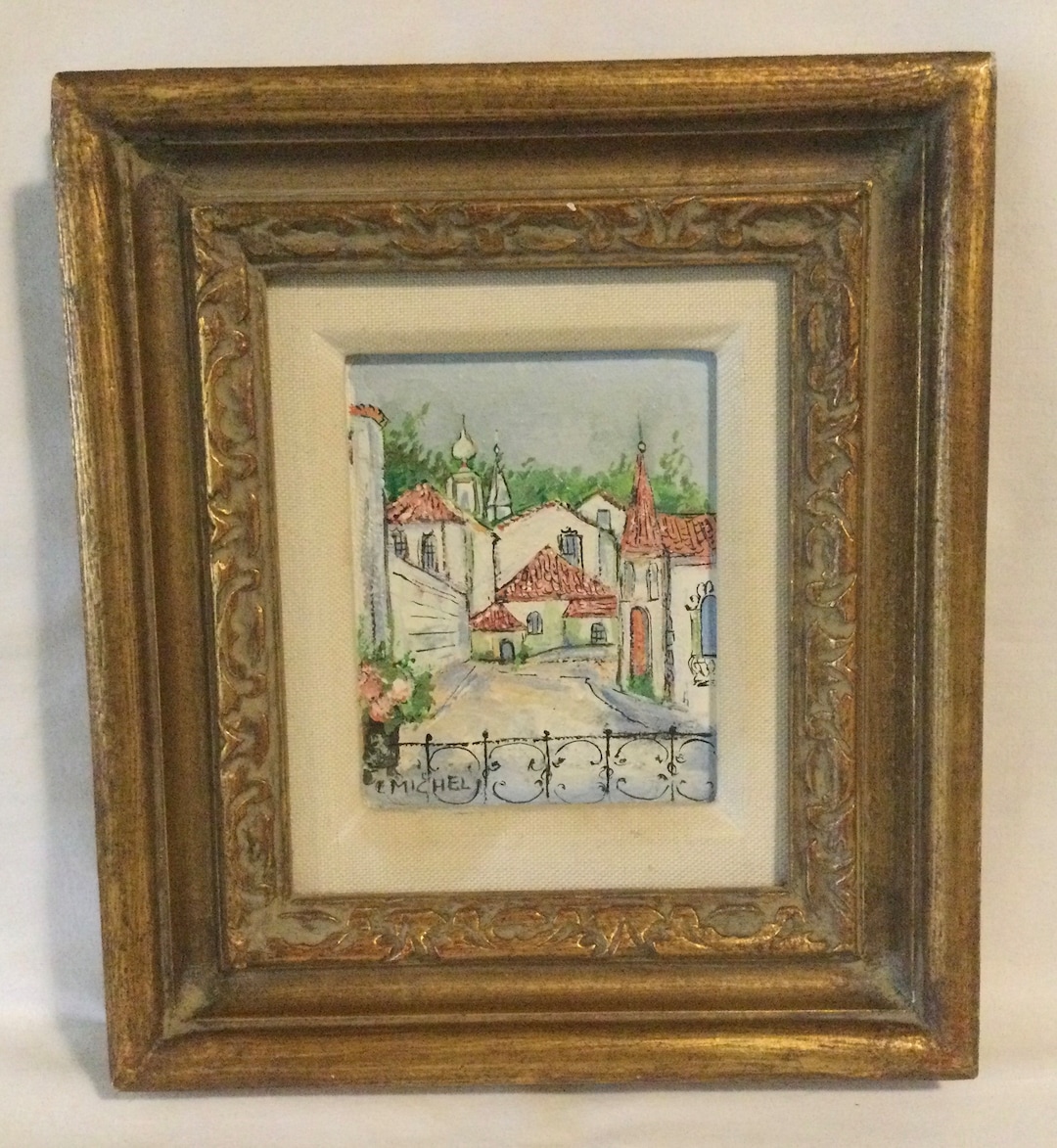 Vintage Framed Oil Village Scene Signed by Lory F Michel - Etsy