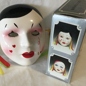 Vintage Simson Giftware Porcelain Lady Mask Wall Plaque - Etsy