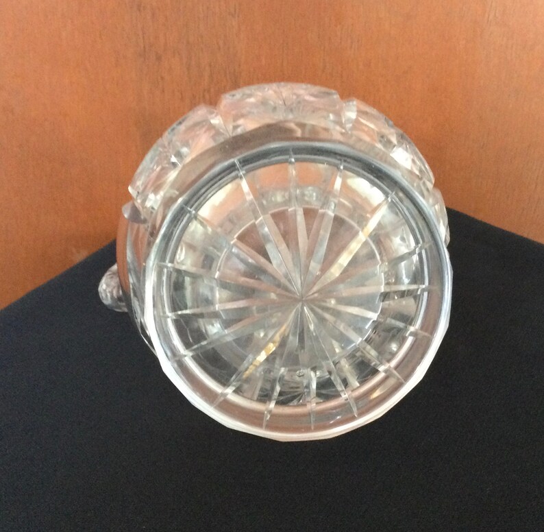 Vintage Cut Crystal Glass Starburst Pattern 7 1/4 Pitcher | Etsy