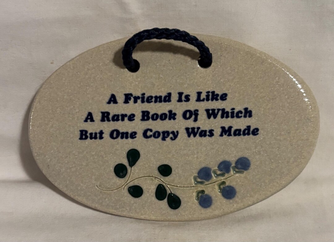 Oval Mountaine Meadows Pottery Blueberry Design Sentiment Plaque A ...