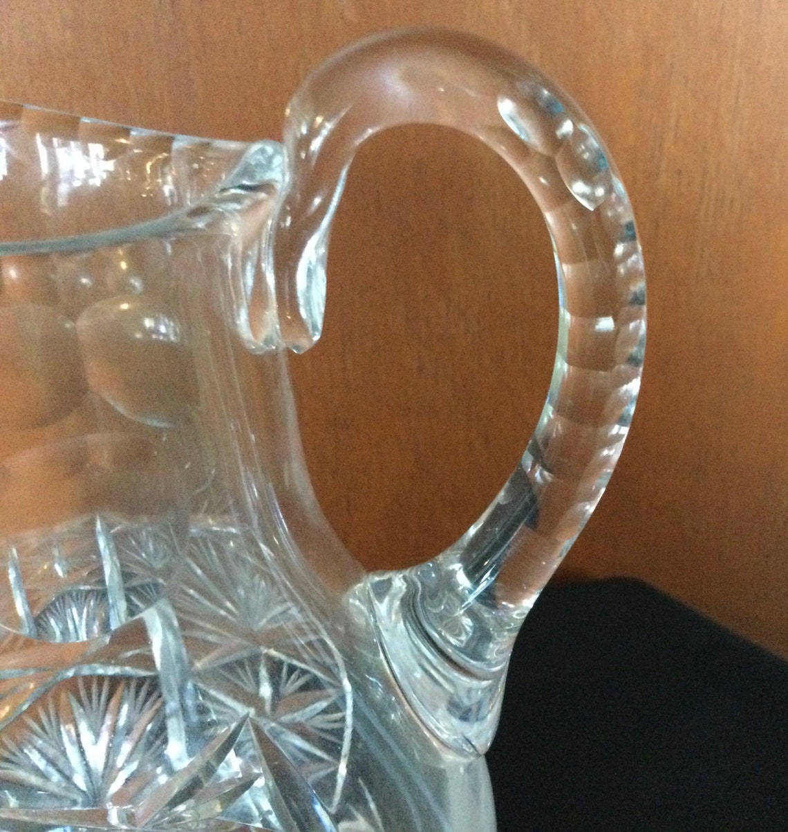 Vintage Cut Crystal Glass Starburst Pattern 7 1/4 Pitcher - Etsy