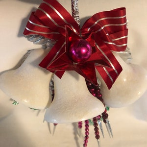 Antique Christmas Bells With Aluminum Leaf & Glass Bead Spike ...