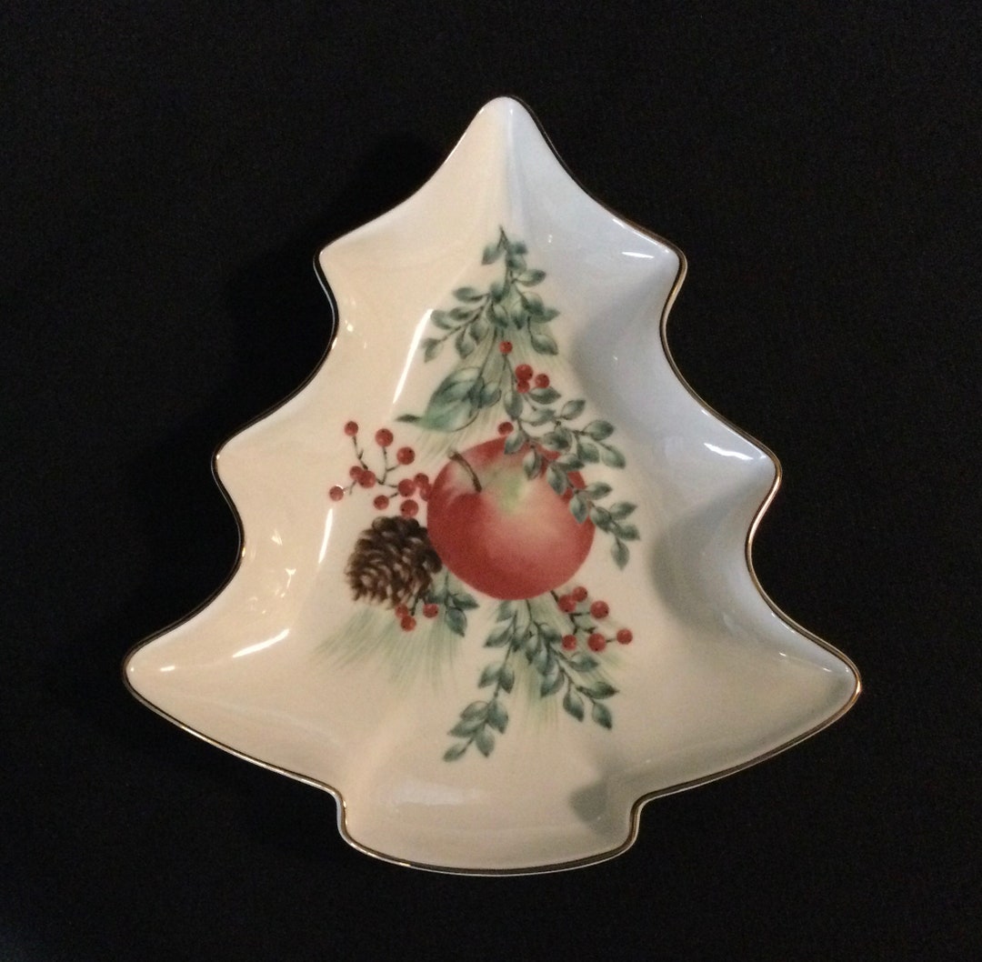 Vintage Lenox Williamsburg Boxwood and Pine Porcelain Christmas Tree ...