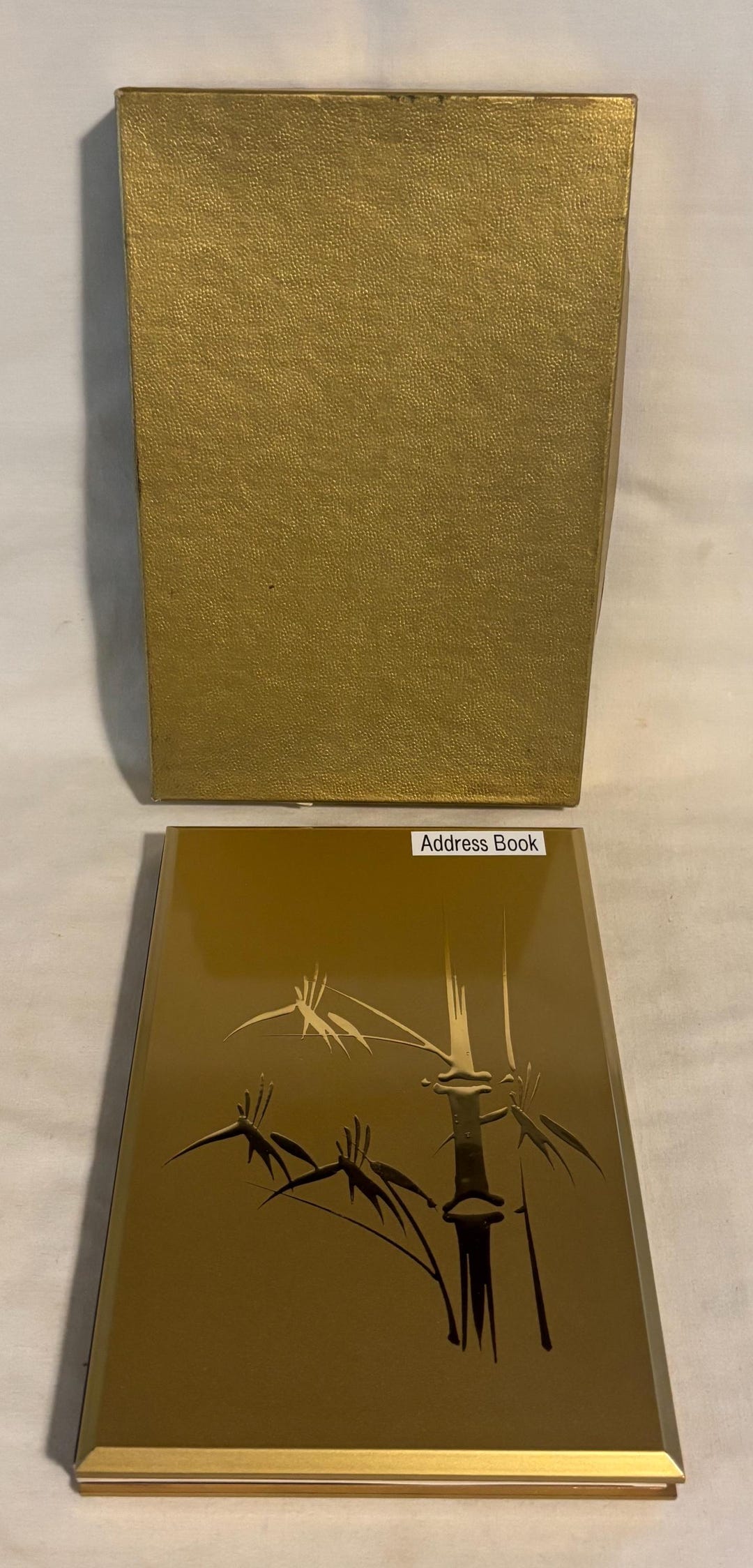 Vintage Otagiri Gold Bamboo Lacquered Address Book - Etsy
